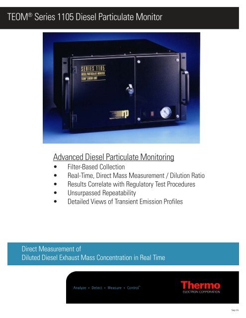 TEOMÂ® Series 1105 Diesel Particulate Monitor - CMB Control