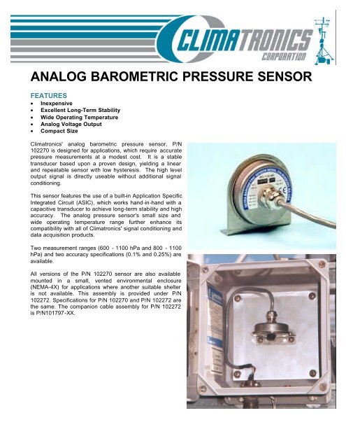 ANALOG BAROMETRIC PRESSURE SENSOR