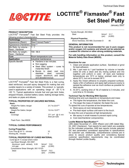 LOCTITE Fixmaster Fast Set Steel Putty