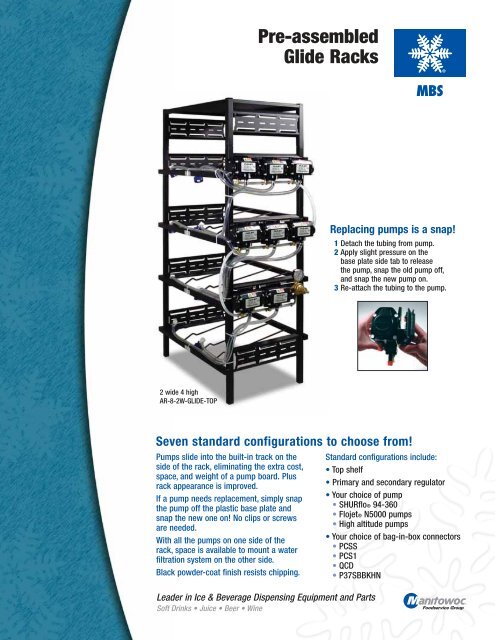 Pre-assembled Glide Racks - Manitowoc Beverage Systems