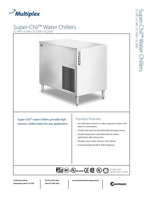 Super-Chil Water Chillers - Manitowoc Beverage Systems