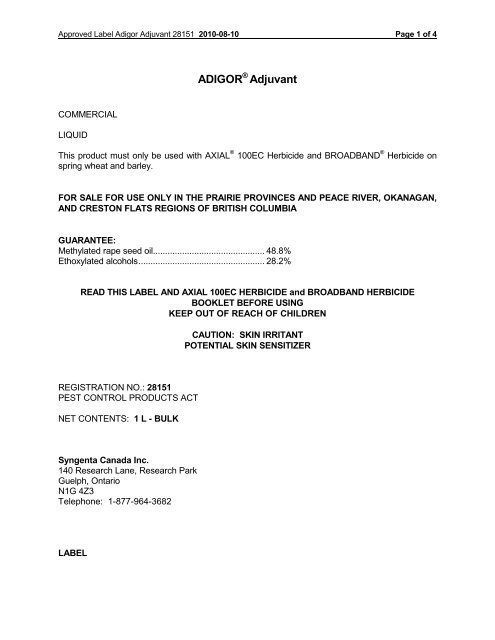 Adigor - Syngenta Farm