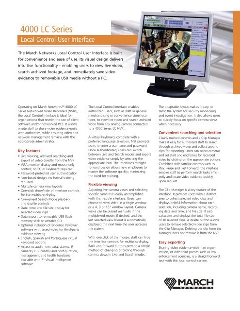 Local Control User Interface