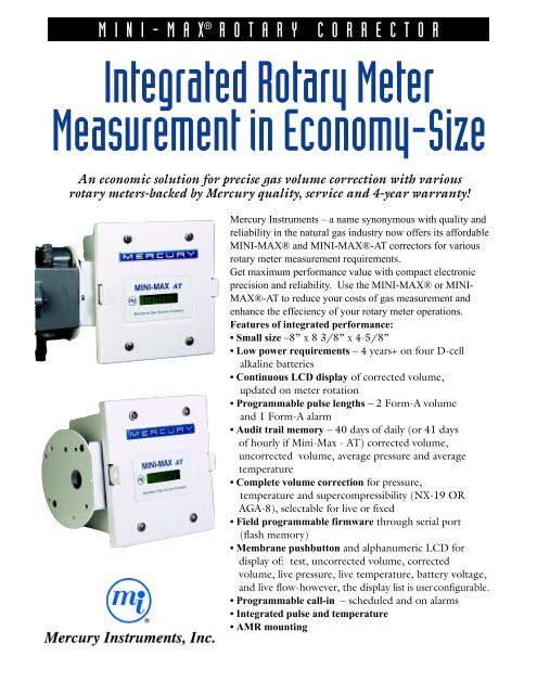 Mercury Mini-Max Rotary Corrector Data Sheet - The Meter and ...