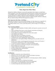 Job Application - Pretend City Children's Museum