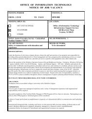 NOTICE OF JOB VACANCY