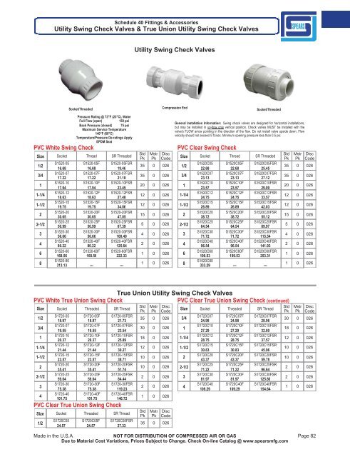 PVC Schedule 40 & 80 DWV Fabricated Fittings Spears, 49% OFF