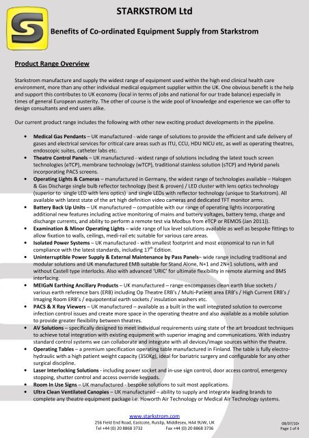 Co-ordinated Equipment Supply - Starkstrom