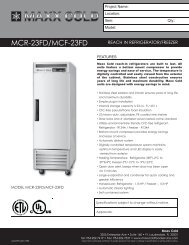 MCR-49FD/MCF-49FD - Maxx Cold Food Service