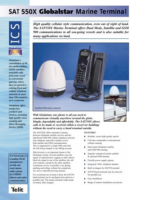 SAT550X Globalstar Marine Terminal - ICS Electronics Ltd