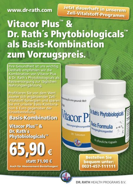 Basis-Kombination Vitacor Plusâ„¢ & Dr. RathÂ´s ... - Dr. Matthias Rath