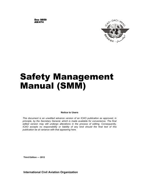 ICAO Safety Management Manual - 3rd Edition 2012 - Air Charter ...