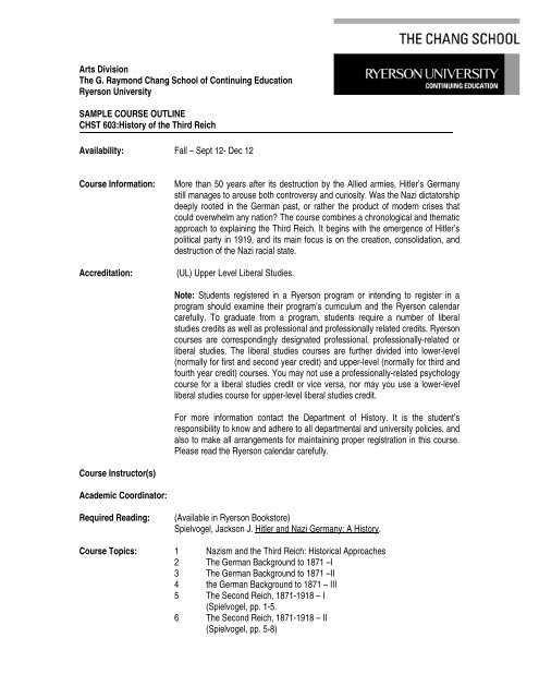 CHST 603 - The Chang School - Ryerson University