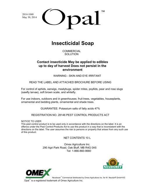 Opal label english.pdf - Bartlett.ca