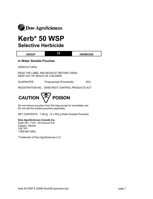 Kerb 50 WSP label.pdf - Bartlett.ca