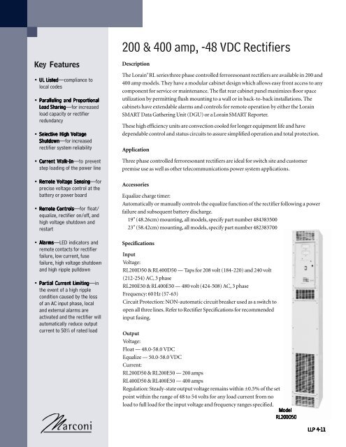 200 & 400 amp, -48 VDC Rectifiers - VoxTechnologies