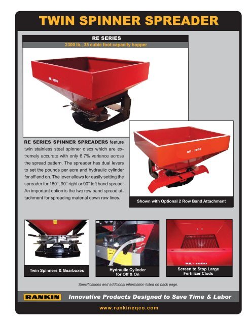 TWIN SPINNER SPREADER - Rankin Equipment Co.