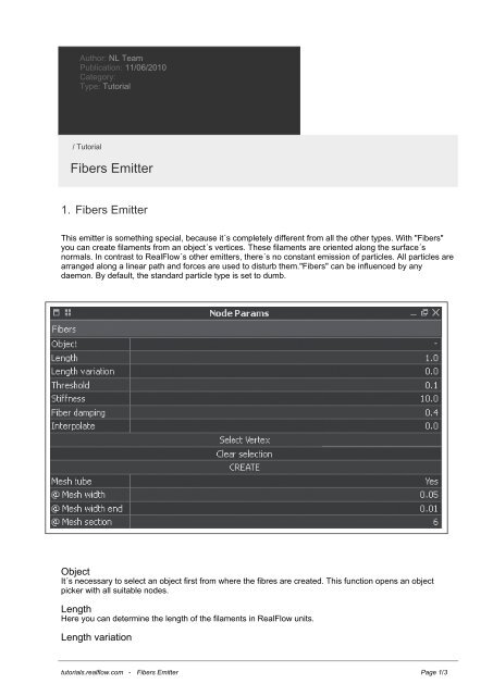 Fibers Emitter - RealFlow Tutorials.