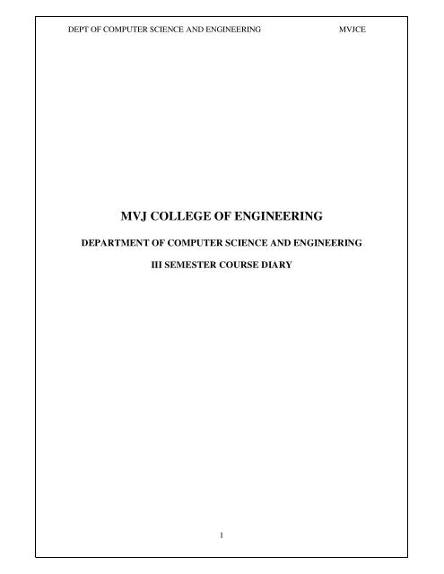 Data Structures with C Syllabus - MVJ College of Engineering