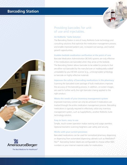 Barcoding Station Fact Sheet - AmerisourceBergen - Drug Corporation