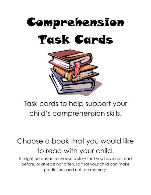 Comprehension Task Cards