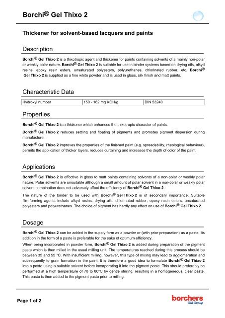 BorchiÂ® Gel Thixo 2 - OMG Borchers