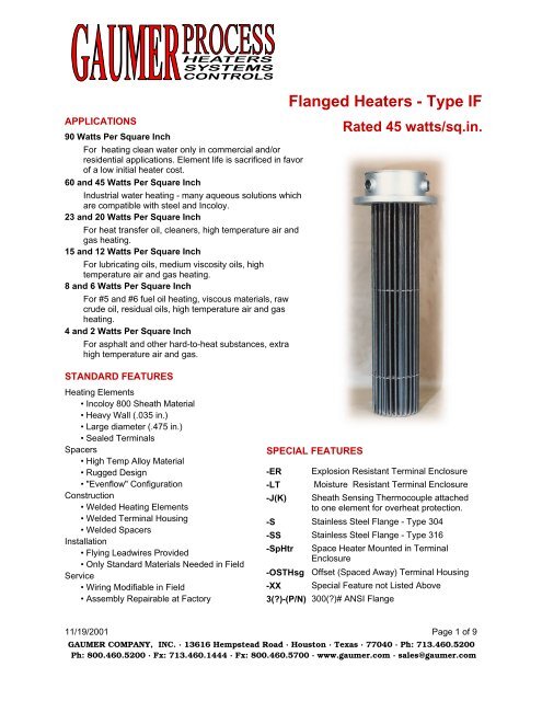 Flanged Heaters - Gaumer