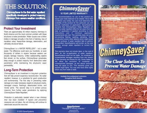 ChimneySaver Brochure - Top Hat Chimney Sweeps