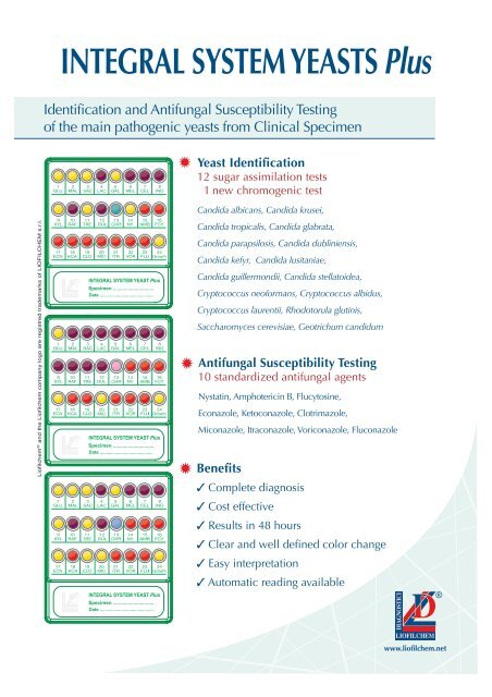 ref.653001 integral system yeasts plus - Liofilchem