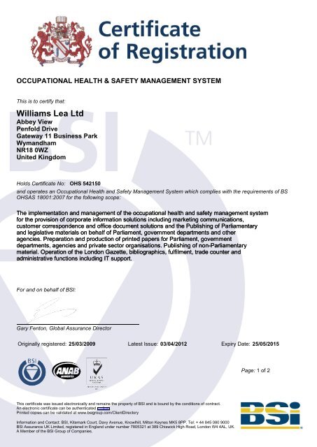 Bsi Ohsas 18001 Logo