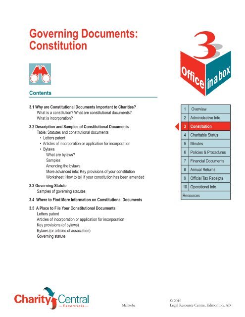 Section 3: Governing Documents - Constitution - Charity Central