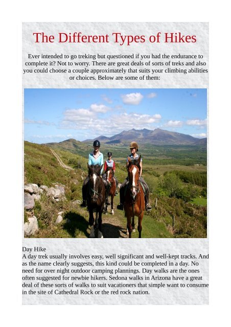 The Different Types of Hikes