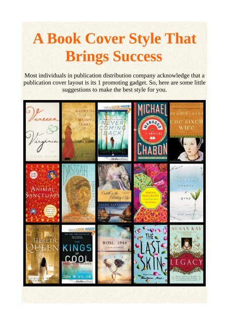 A Book Cover Style That Brings Success