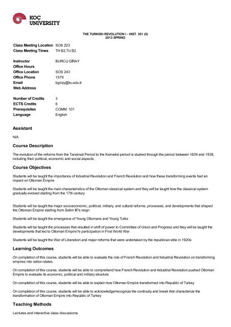 Assistant Course Description Course Objectives Learning Outcomes ...