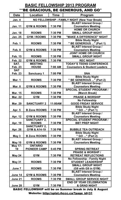 BASIC FELLOWSHIP PROGRAM
