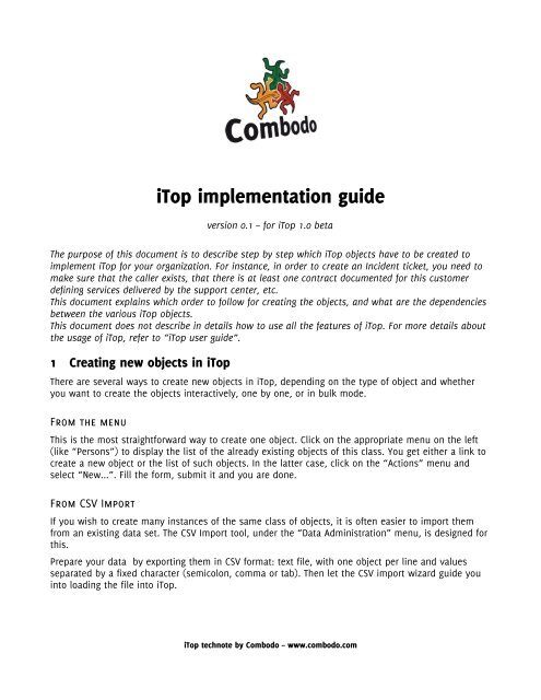 iTop implementation guide - Combodo