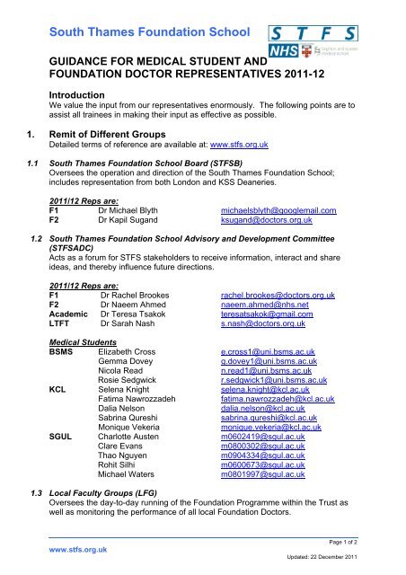 South Thames Foundation School - KSS Deanery