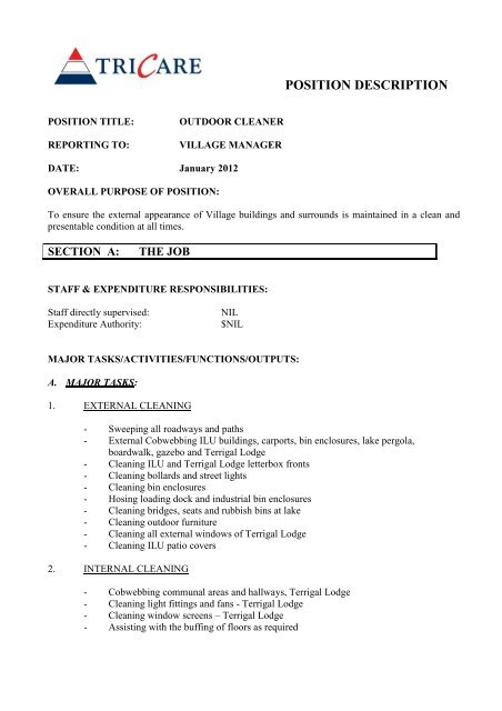 POSITION DESCRIPTION - TriCare