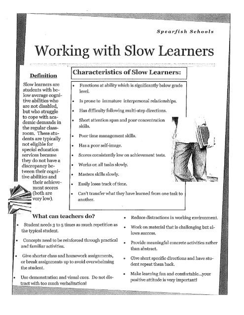 Characteristics Of Slow Learners Spearfish School District characteristics-of-slow-learners-spearfish-school-district