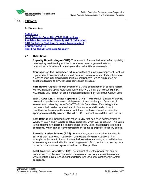 Section 2 - BC Hydro - Transmission