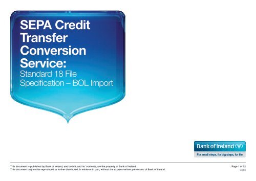Standard 18 File Specification - Business Banking - Bank of Ireland