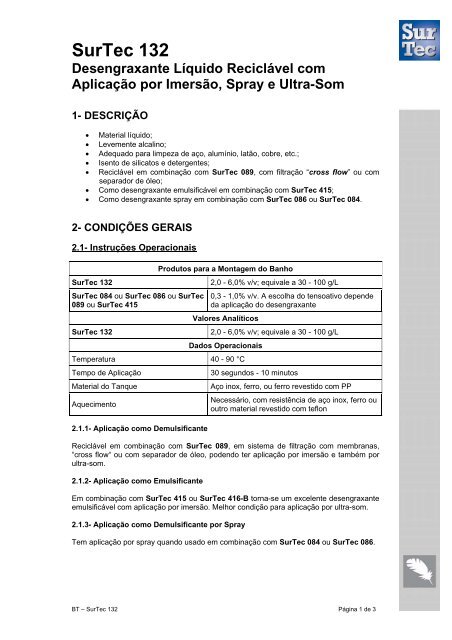 SurTec 132 - Surtec do Brasil