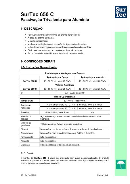 SurTec 650 C - Surtec do Brasil