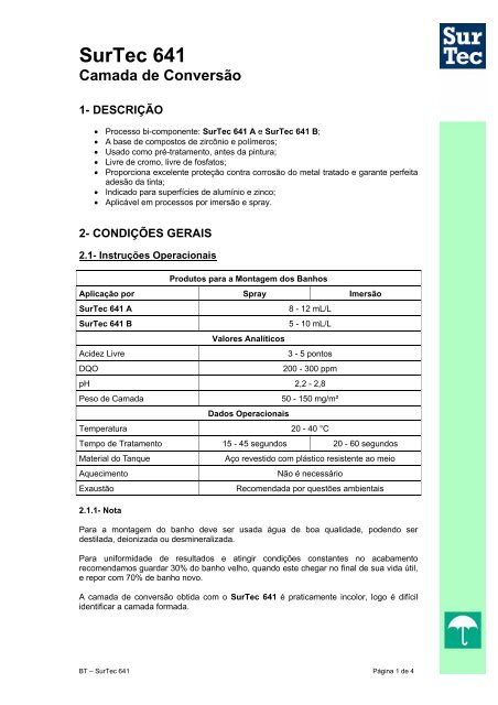 SurTec 641 - Surtec do Brasil