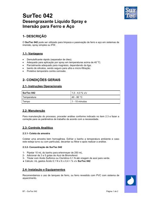 SurTec 042 - Surtec do Brasil