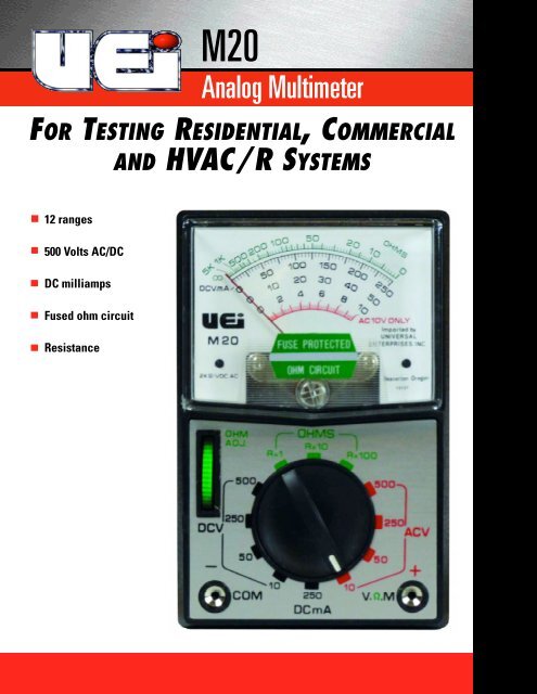 UEI - M20 Analog Multimeter - Netzerotools.com