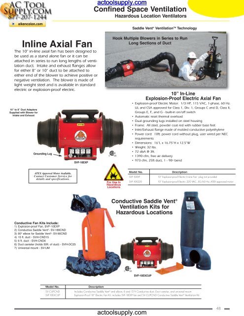 Air Systems SVF-10EXP Datasheet - Actoolsupply.com