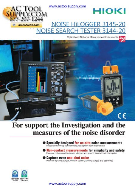 Hioki 3145-20PRO Datasheet - Actoolsupply.com