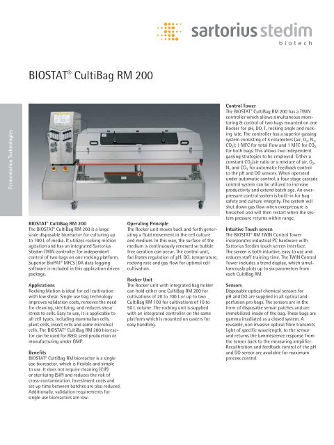 BIOSTATÂ® CultiBag RM 200