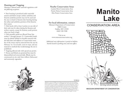 Manito Lake Conservation Area - Missouri Department of ...